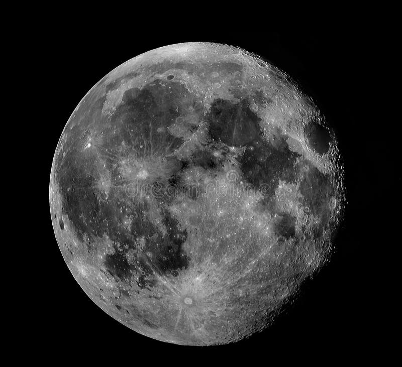 Lua Cheia (preto & Branco) Imagem de Stock - Imagem de cosmos ...