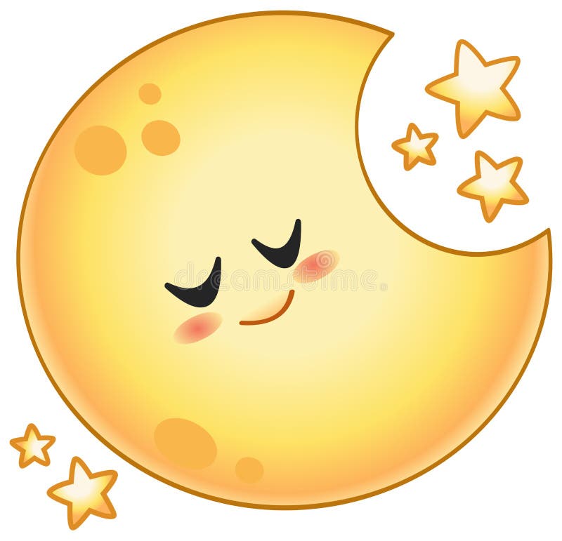 Lua dos desenhos animados ilustração do vetor. Ilustração de descanso ...