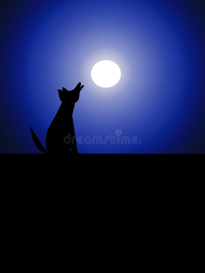 Lua e animal ilustração stock. Ilustração de celeste, uivo - 448559