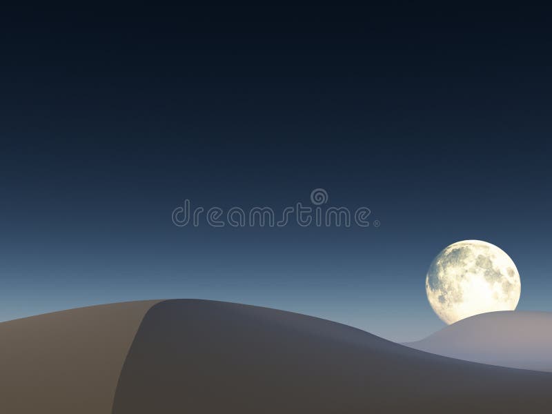 Lua sobre o deserto ilustração stock. Ilustração de completamente ...