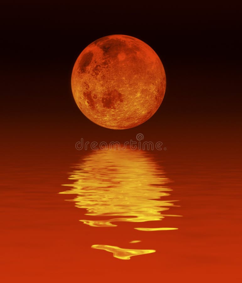 Lua vermelha ilustração stock. Ilustração de romântico - 3209377