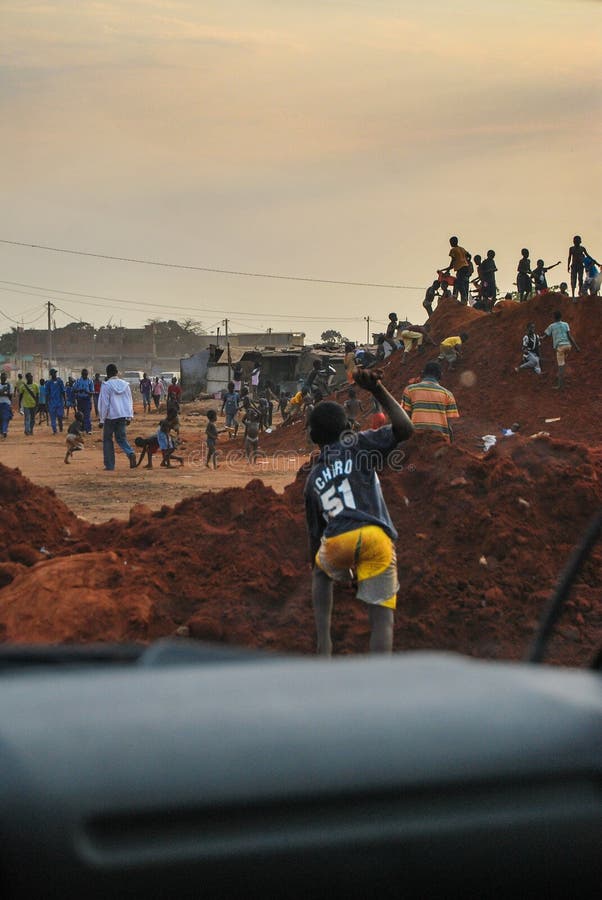 Children Playing on the Streets of Angola Capital Luanda Editorial ...