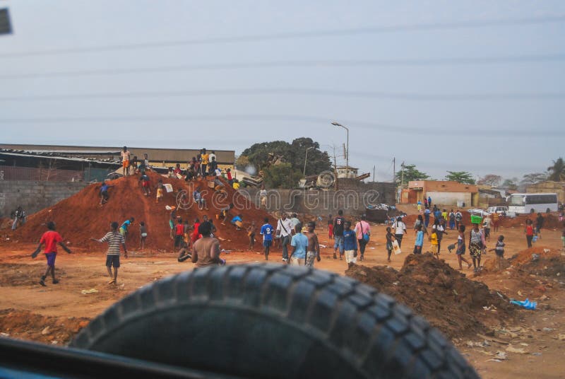 Children Playing on the Streets of Angola Capital Luanda Editorial ...