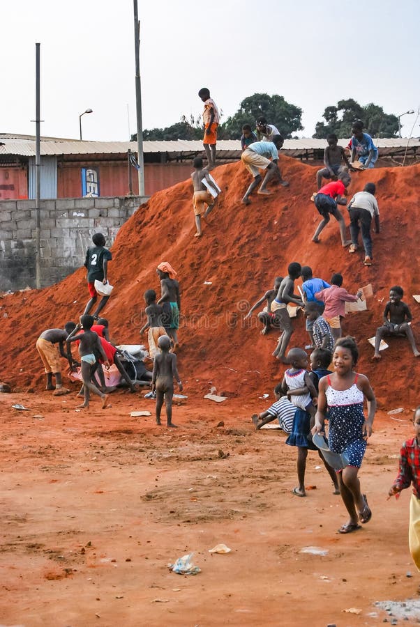 Children Playing on the Streets of Angola Capital Luanda Editorial ...