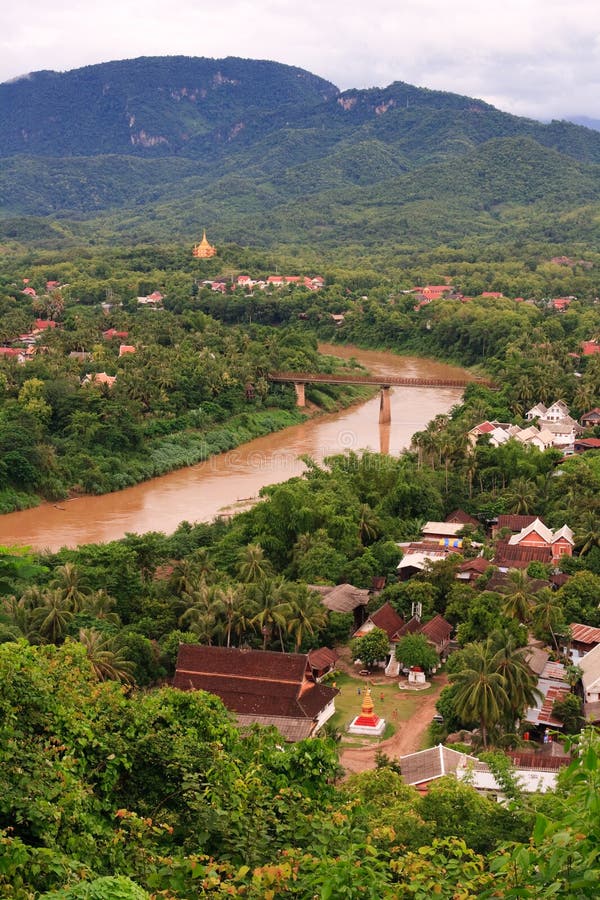 Luang Prabang Portait stock image. Image of river, city - 17322395