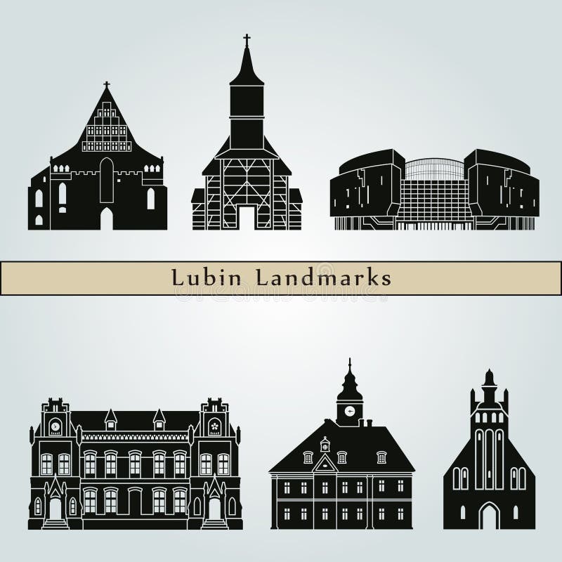 Lubin Landmarks ilustración del vector. Ilustración de conjunto - 101158955