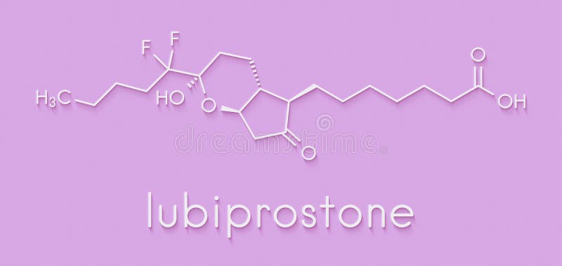 Lubiprostone Chronic Constipation Drug Molecule. Skeletal Formula ...
