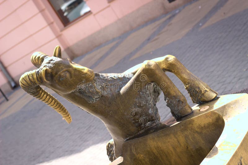 Lublin Goat Statue Under Sun Light in Poland Editorial Photography ...