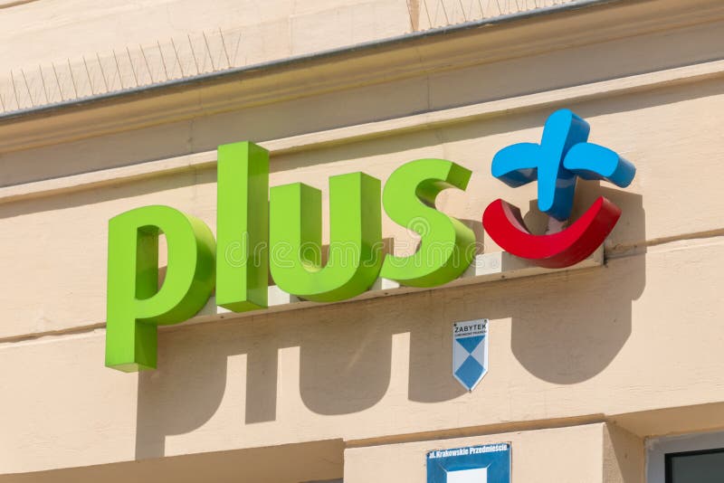 Logo of Plus GSM editorial stock photo. Image of polish - 189338953