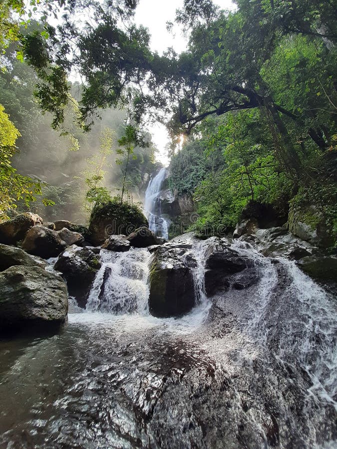 Lubuk Hitam Waterfall stock photo. Image of sumatera - 228199422