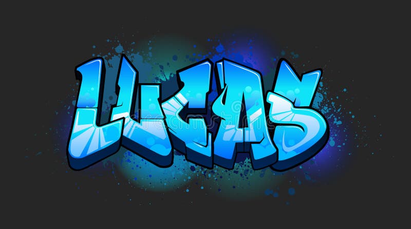 Lucas Graffiti Name Design stock vector. Illustration of graffiti ...