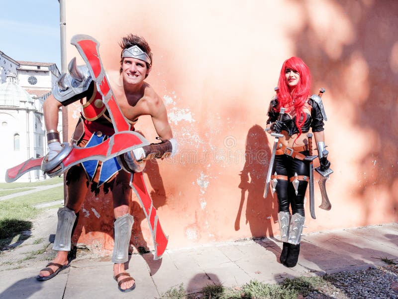 LUCCA, ITALY - November 11: Masks Cartoon Characters at Lucca Editorial ...