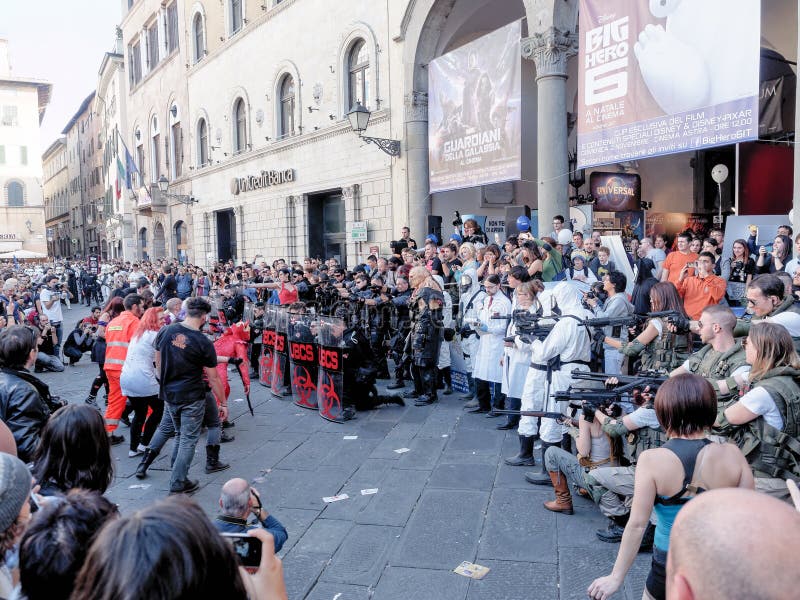 LUCCA, ITALY - November 11: Masks Cartoon Characters at Lucca Editorial ...