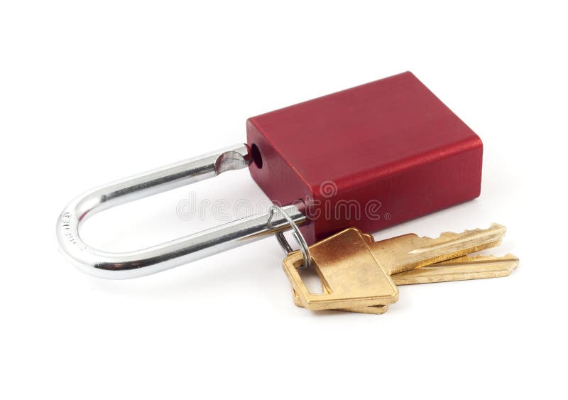 Lucchetto colorato rosso fotografia stock. Immagine di dispositivo ...