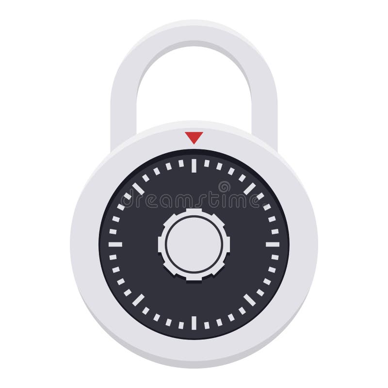 Lucchetto Con L'icona Piana Di Combinazione Isolata Illustrazione ...