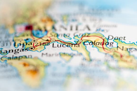 Lucena, Philippines Highlighted on a World Map Stock Photo - Image of ...