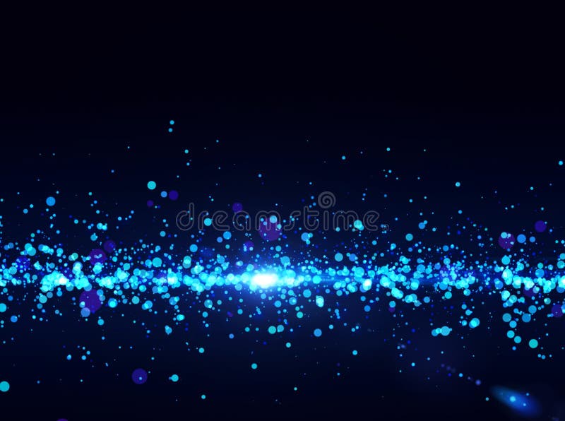 Luces Azules - Las Partículas Abstractas Fluyen. Stock de ilustración ...