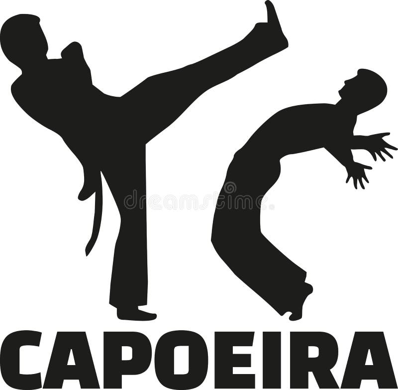 Palabra De Capoeira Con Las Siluetas Del Recorte Ilustración del Vector ...
