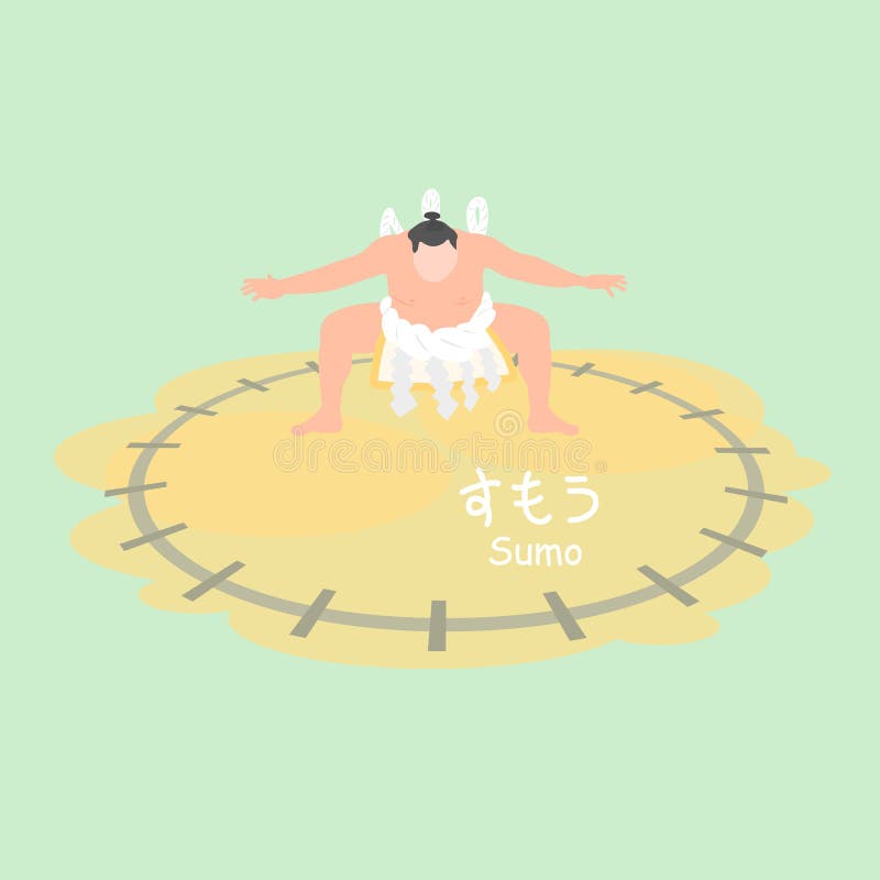 Lucha de sumo en Japón ilustración del vector. Ilustración de fuerza ...