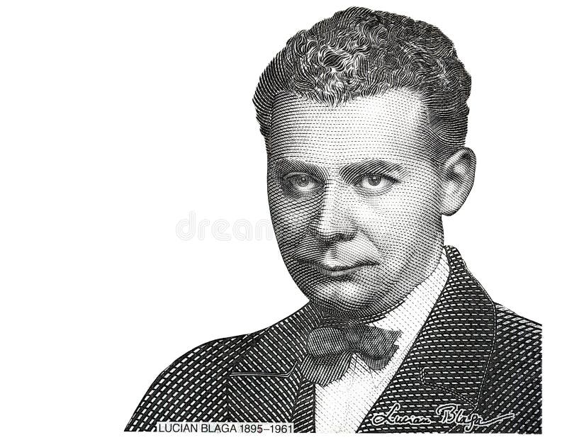 Lucian Blaga Cut Out from 200 Romanian Lei Banknote Stock Image - Image ...
