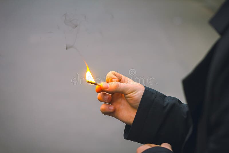 Lucifer Match with Fire in Action Stock Photo - Image of estaque, cream ...