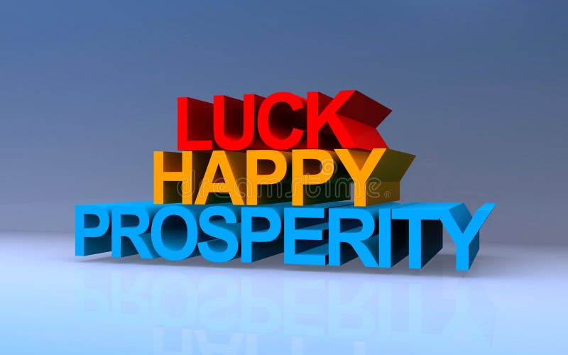 Luck Happy Prosperity on Blue Stock Illustration - Illustration of luck ...