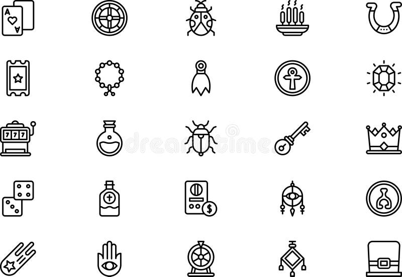Luck Icons Collection is a Vector Illustration with Editable Stroke ...