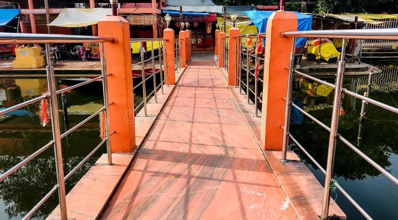 A Scenic View of an Empty Path of Bridge at Chandrika Devi Temple ...