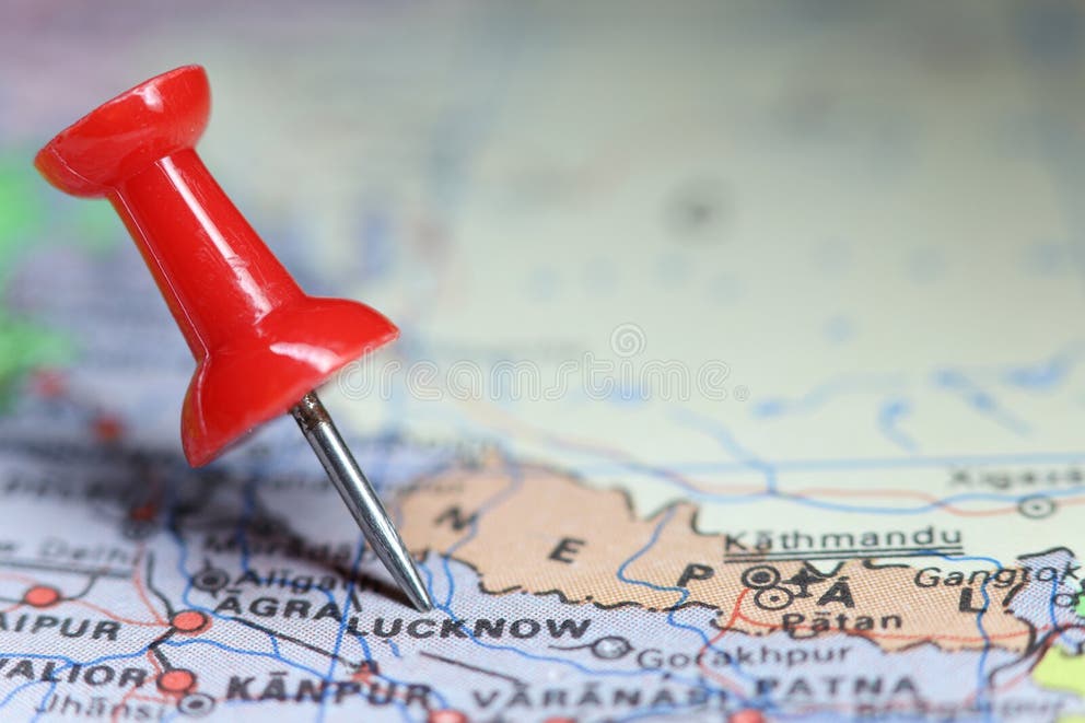 Lucknow, India pin on map stock photo. Image of guidance - 367293390