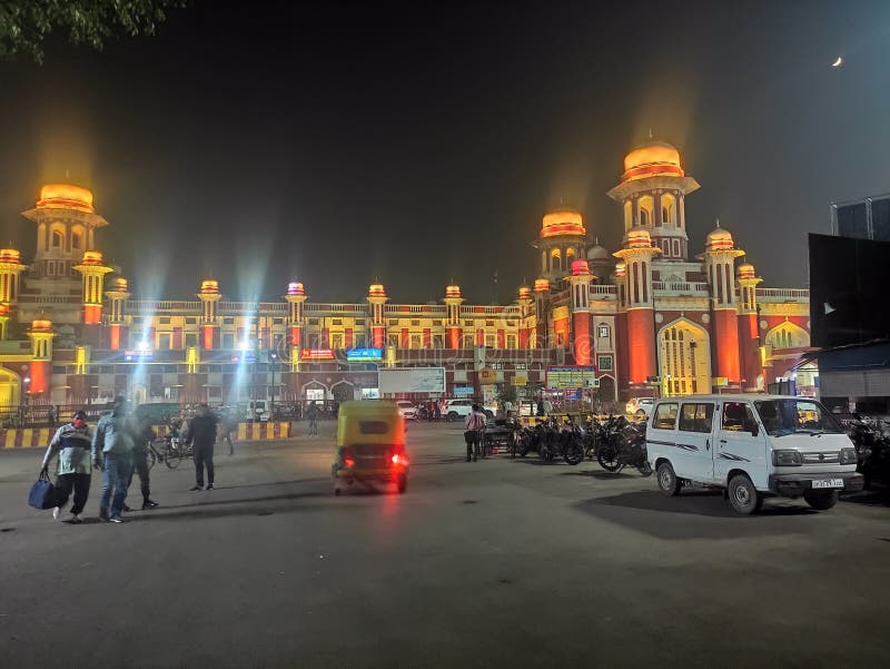 Lucknow Junction in Yellow Light Effect Editorial Photo - Image of ...