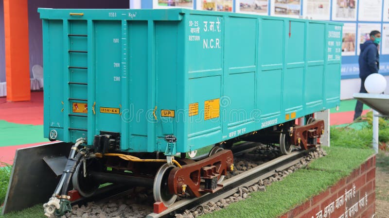 A Cargo Container Attached with the Train Engine of the Indian Railways ...
