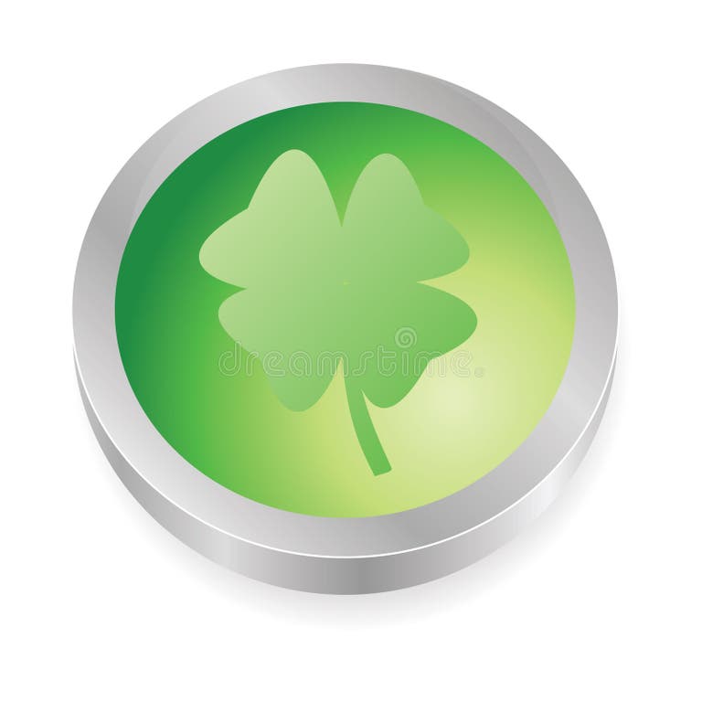 Lucky button stock vector. Illustration of clover, lucky - 7679495
