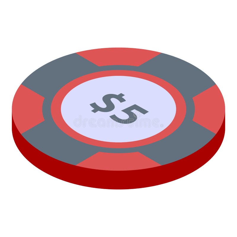 Lucky Casino Chip Icon, Isometric Style Stock Vector - Illustration of ...