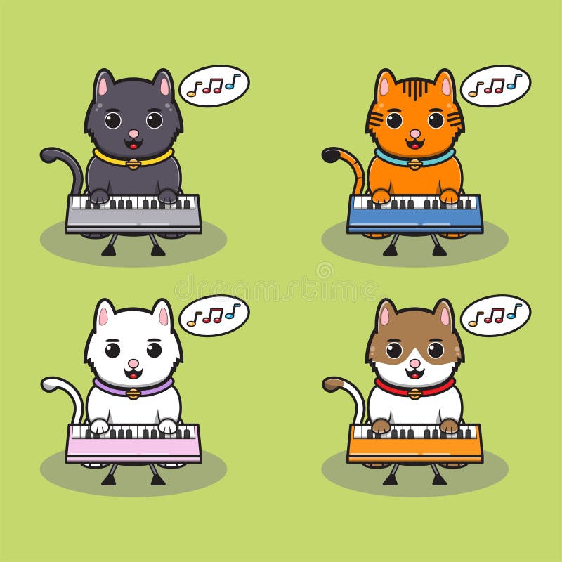 Kitty Cat Keyboard of Laptop Computer Stock Vector - Illustration of ...