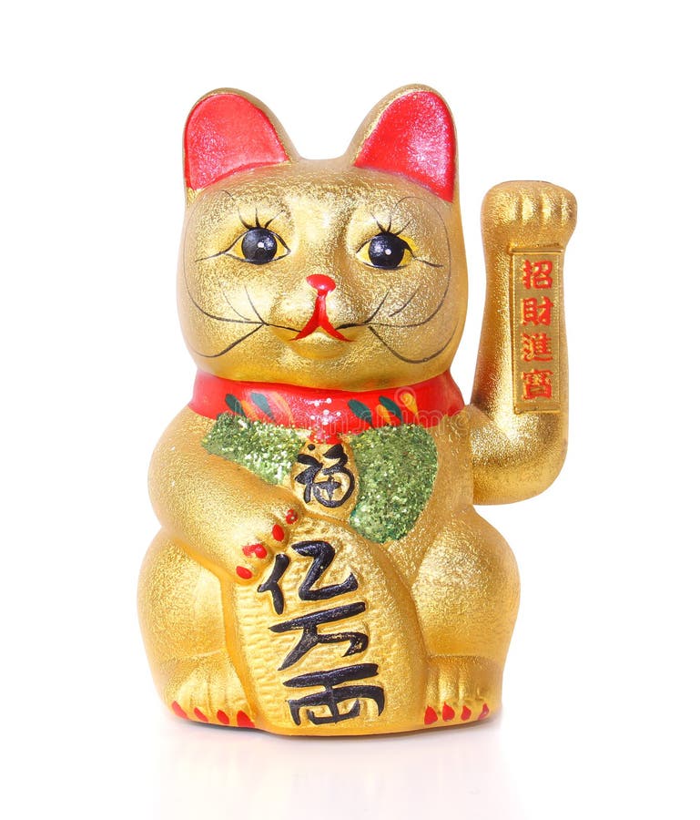 Chat Chanceux Chinois Sur Le Blanc Image stock - Image du chat ...