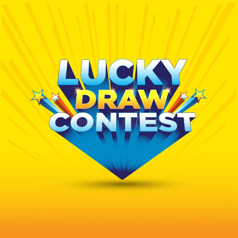 Lucky Draw Contest 3d Text Design Vector Stock Vector - Illustration of ...
