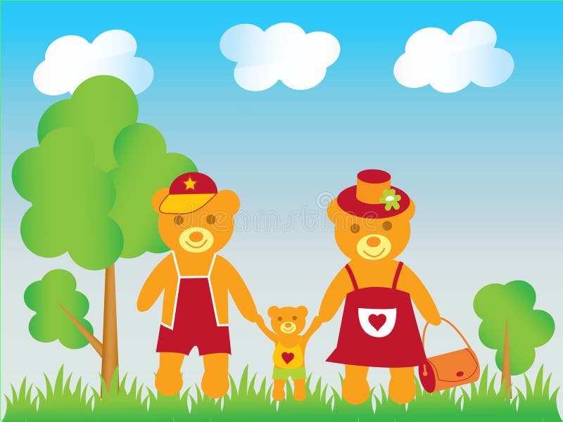 The Lucky family. stock illustration. Illustration of laughing - 16162857