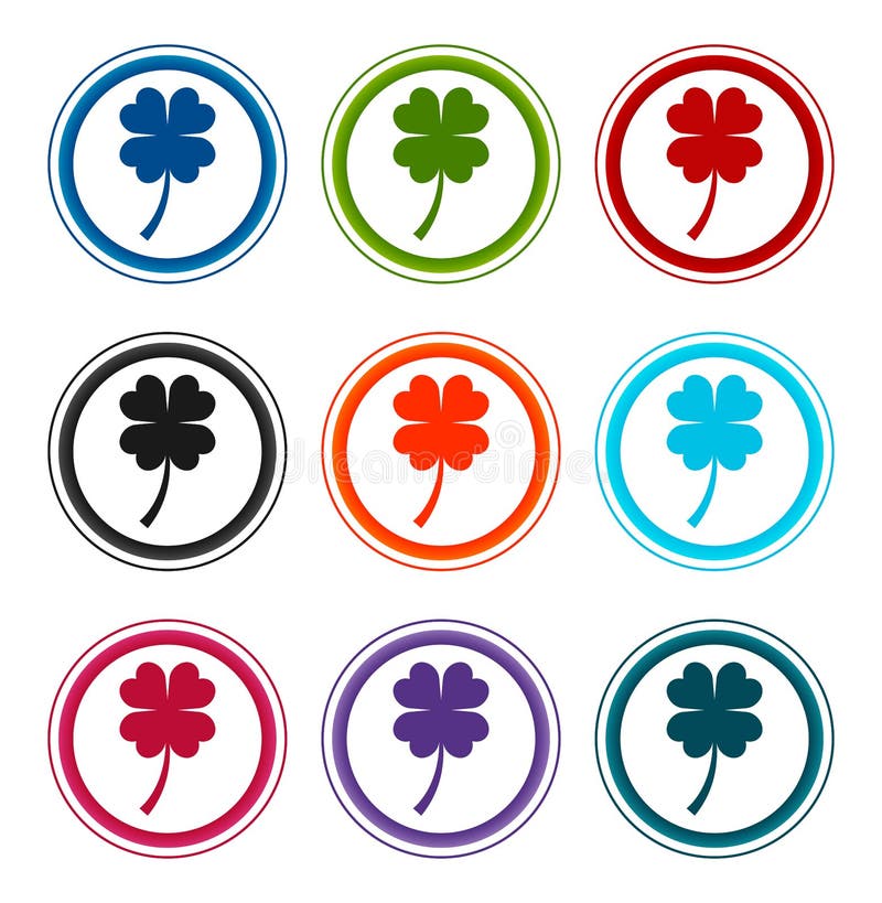 Clover web buttons stock vector. Illustration of graphic - 4290540