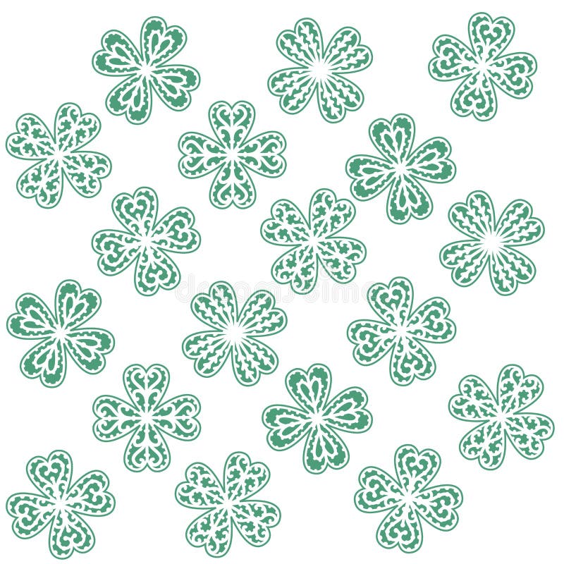 Lucky Four Leaf Clovers Green Shamrock Stock Vector - Illustration of ...