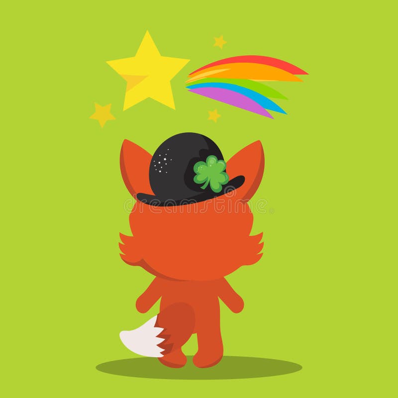 Lucky fox flying star 06 stock vector. Illustration of graphic - 197986081