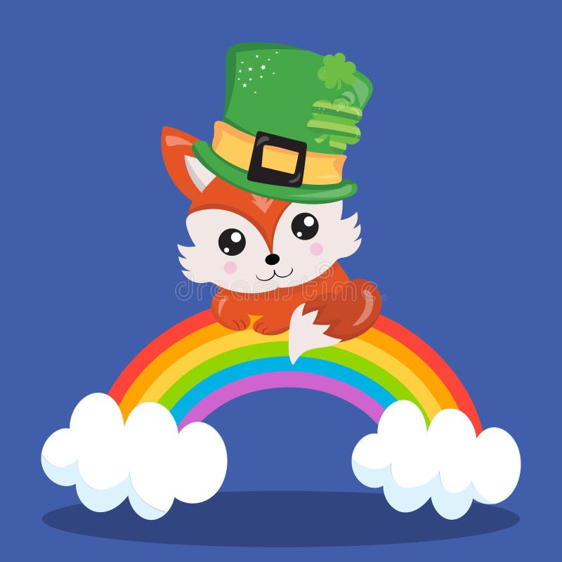 LUCKY FOX on TOP RAINBOW 03 Stock Vector - Illustration of rainbow ...