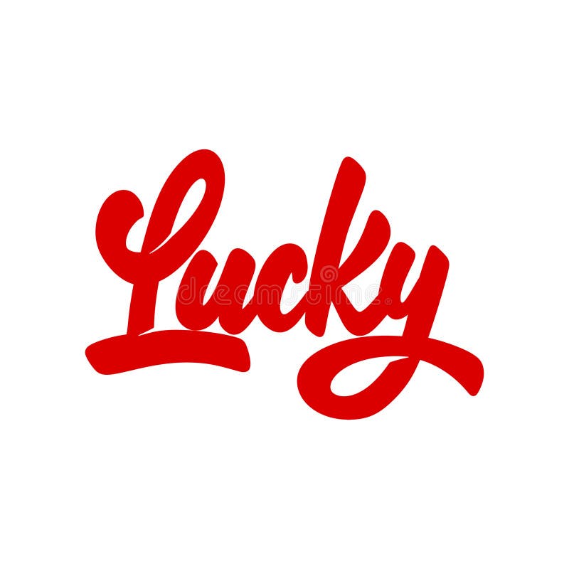 Lucky. Lettering Phrase Isolated on White Stock Vector - Illustration ...