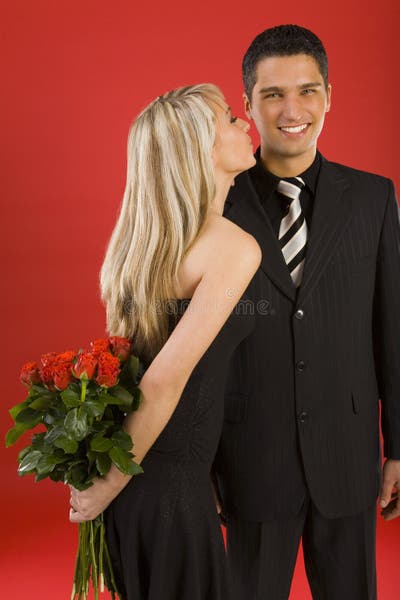 Lucky man stock image. Image of event, couple, kissing - 4114555