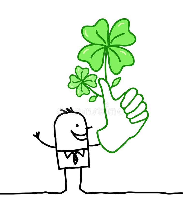 Lucky man stock vector. Illustration of draw, character - 14919041