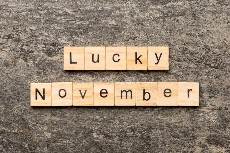 Happy November Word Written on Wood Block. Happy November Text on Table ...