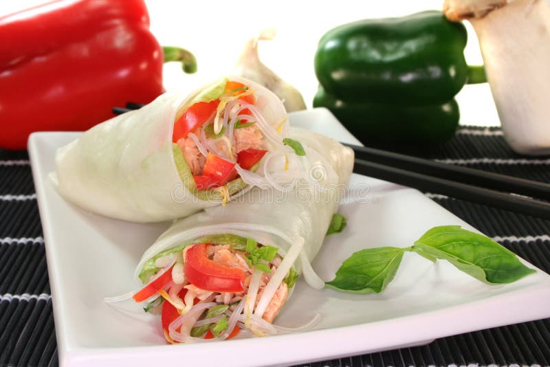 Lucky roll stock photo. Image of wrap, pepper, asian - 18256044