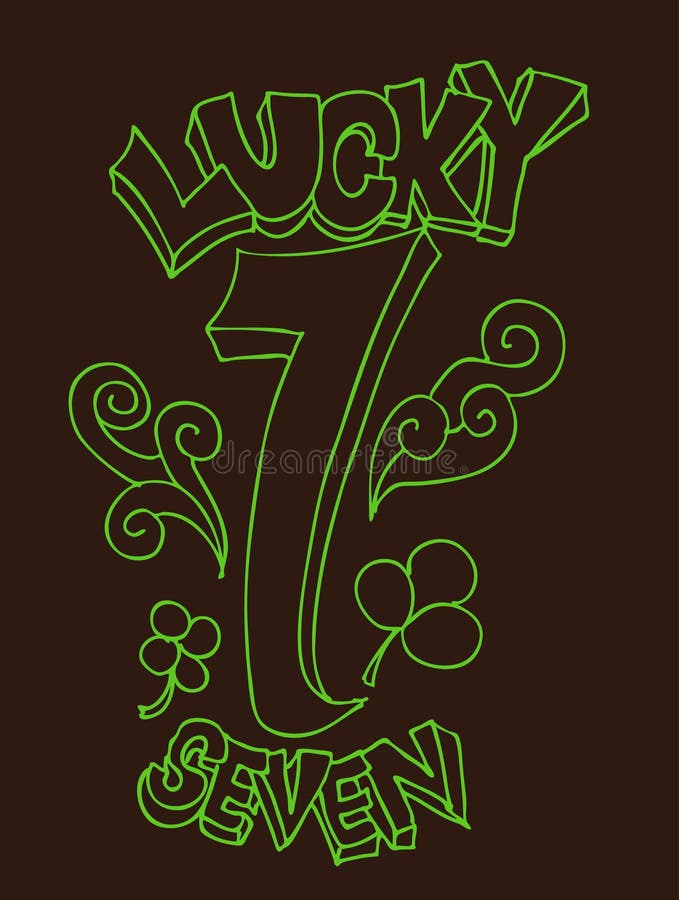 Lucky Number Seven Stock Illustrations – 846 Lucky Number Seven Stock ...