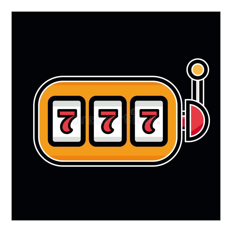 Lucky Seven on Slot Machine Icon. Simple Illustration of Lucky Seven on ...