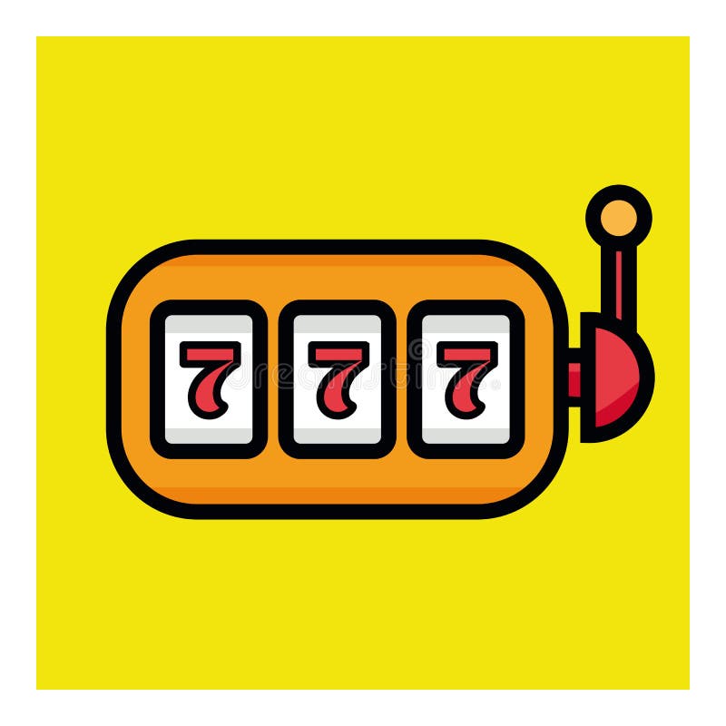 Lucky Seven on Slot Machine Icon. Simple Illustration of Lucky Seven on ...