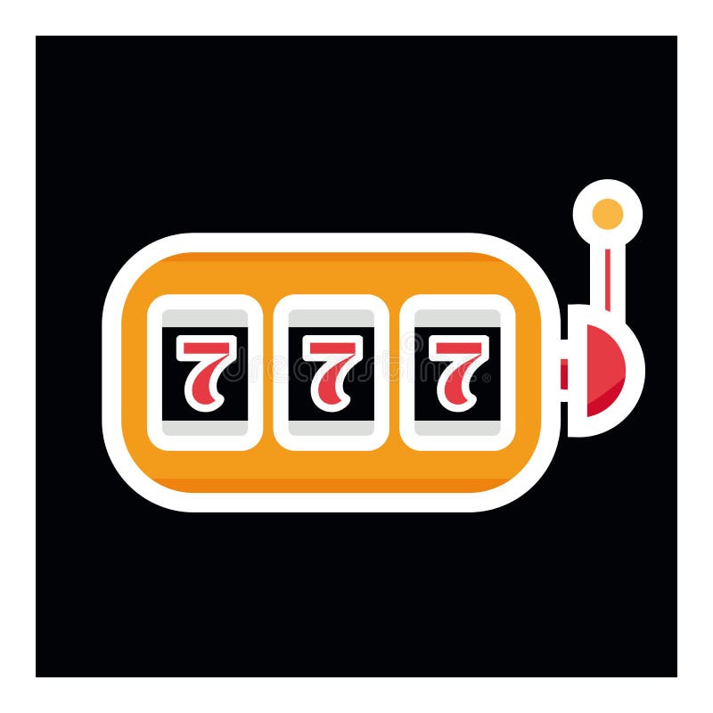 Lucky Seven on Slot Machine Icon. Simple Illustration of Lucky Seven on ...